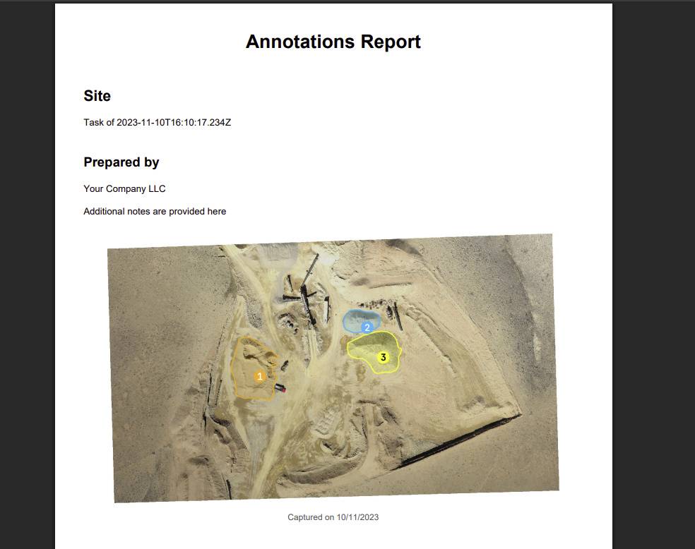 Generate Annotation Reports | WebODM Lightning