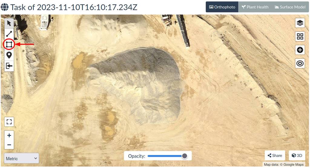 Calculate Volumes | WebODM Lightning